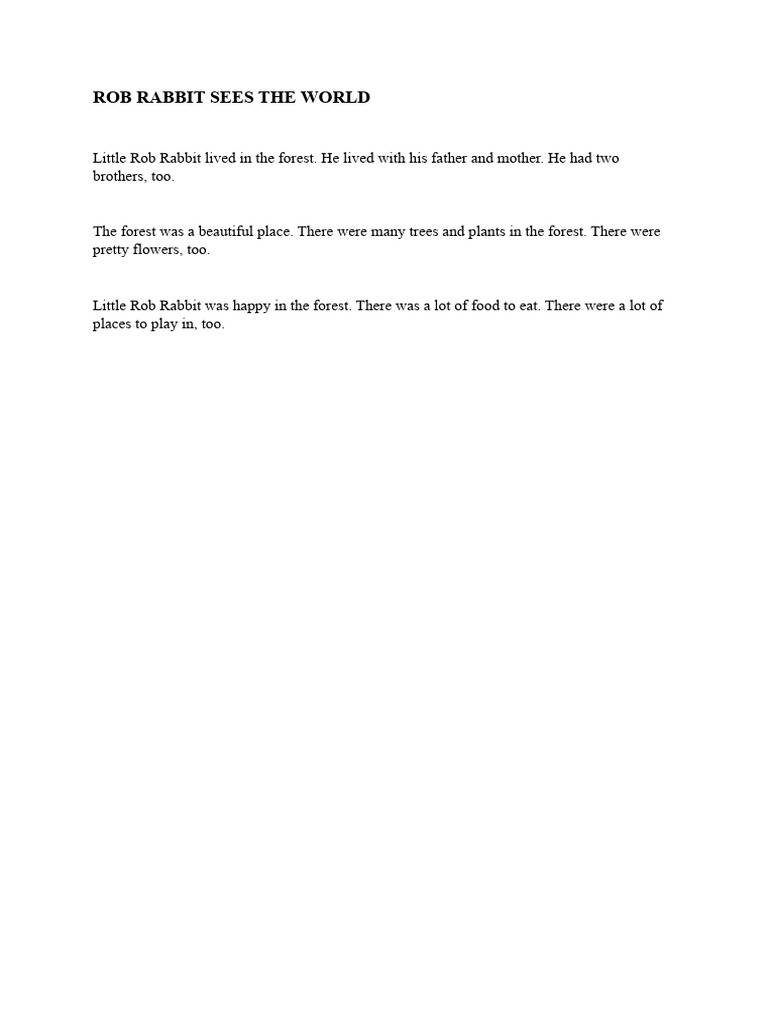 Rob Rabbit Sees The World | PDF