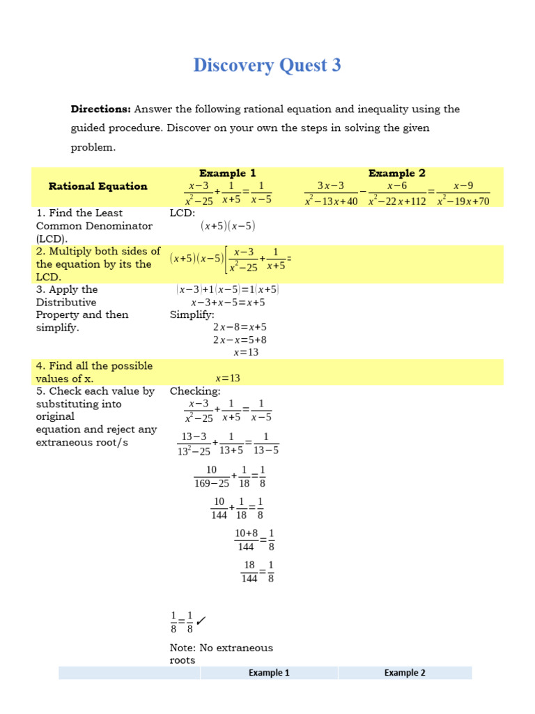 Discovery Quest 3 | PDF | Equations | Applied Mathematics