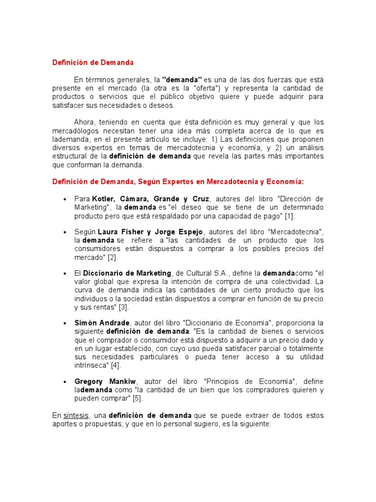 Definición de Demanda | PDF | Oferta y demanda | Bienes