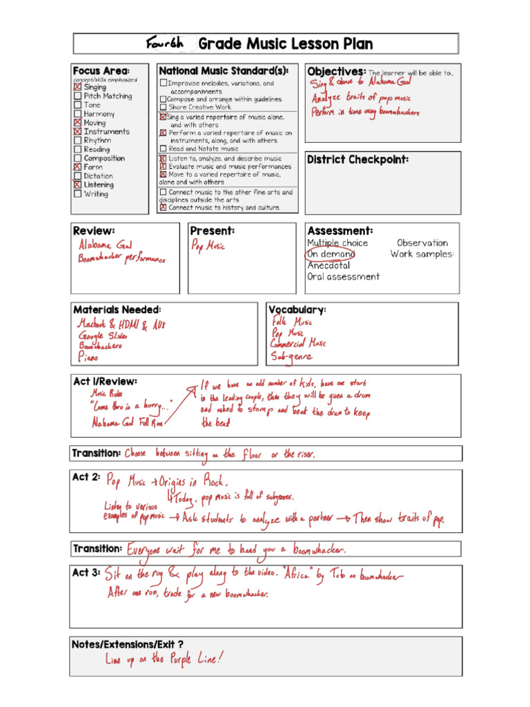 4-16-24 4th Grade LP - Matthew Tabor | PDF