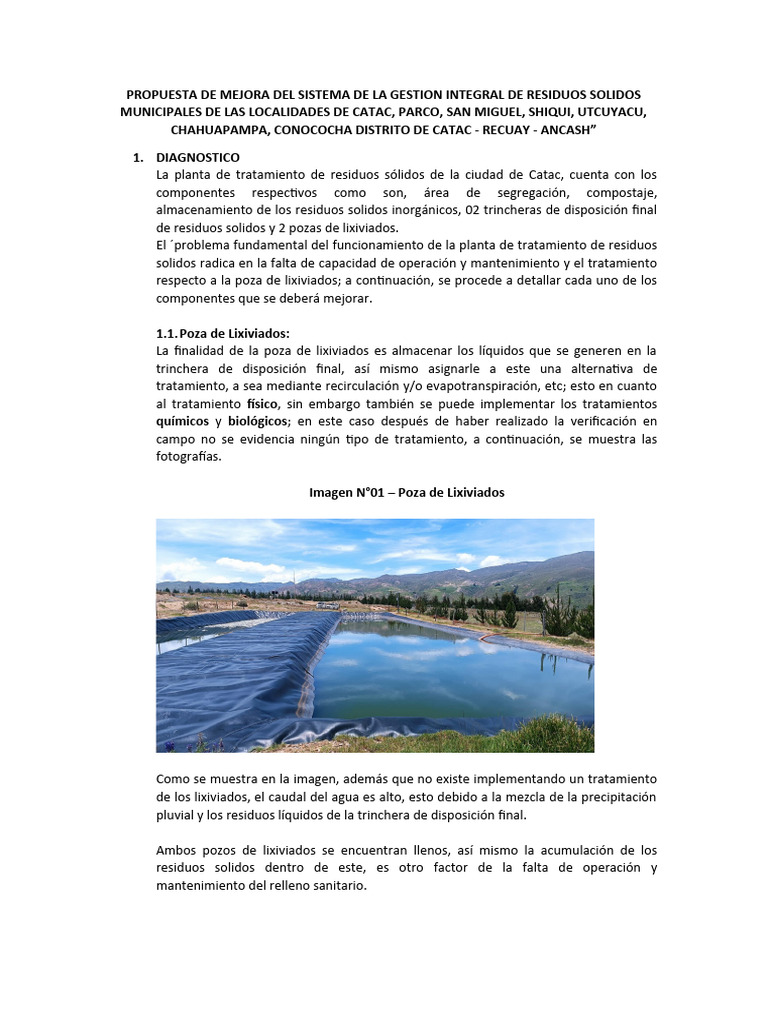 Mejora Gestión Residuos Catac | PDF | Residuos | Agua