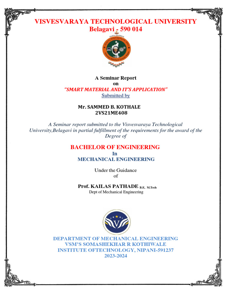 SEMINAR FRONT PAGE Sammed | PDF