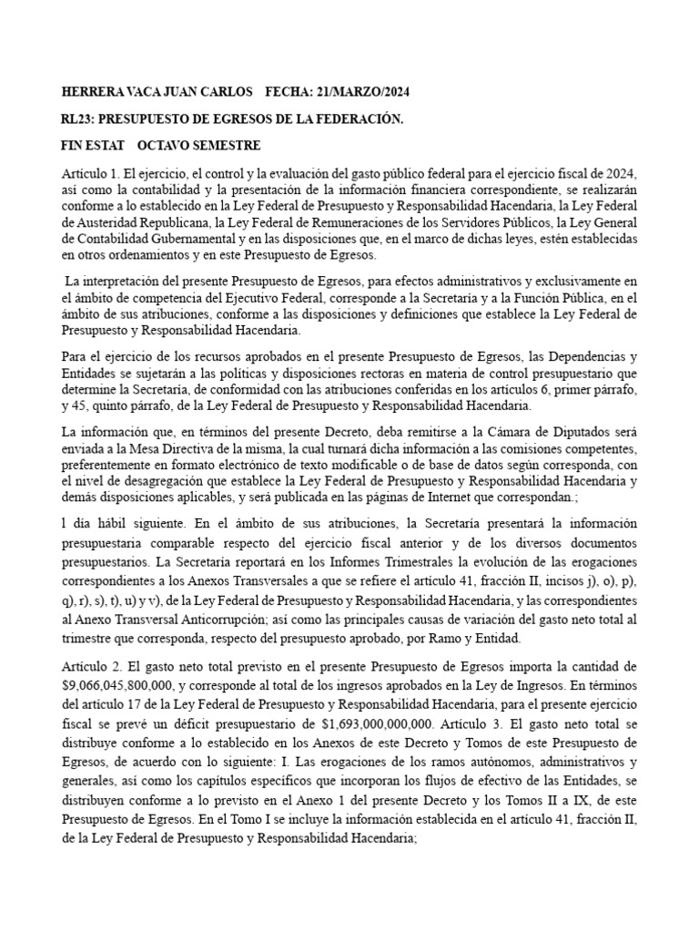 Fin Estat RL 23 | Descargar gratis PDF | Presupuesto | Gobierno