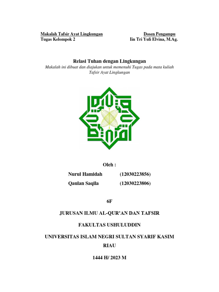 Makalah Tafsir Ayat Lingkungan | PDF