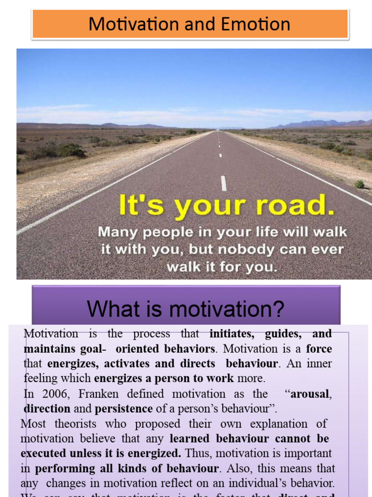 Chapter 9 Motivation and Emotion | PDF | Emotions | Motivational