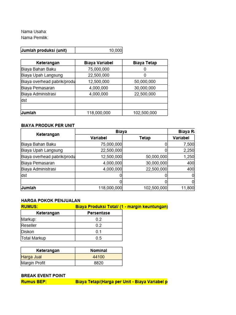 Perhitungan HPP | PDF