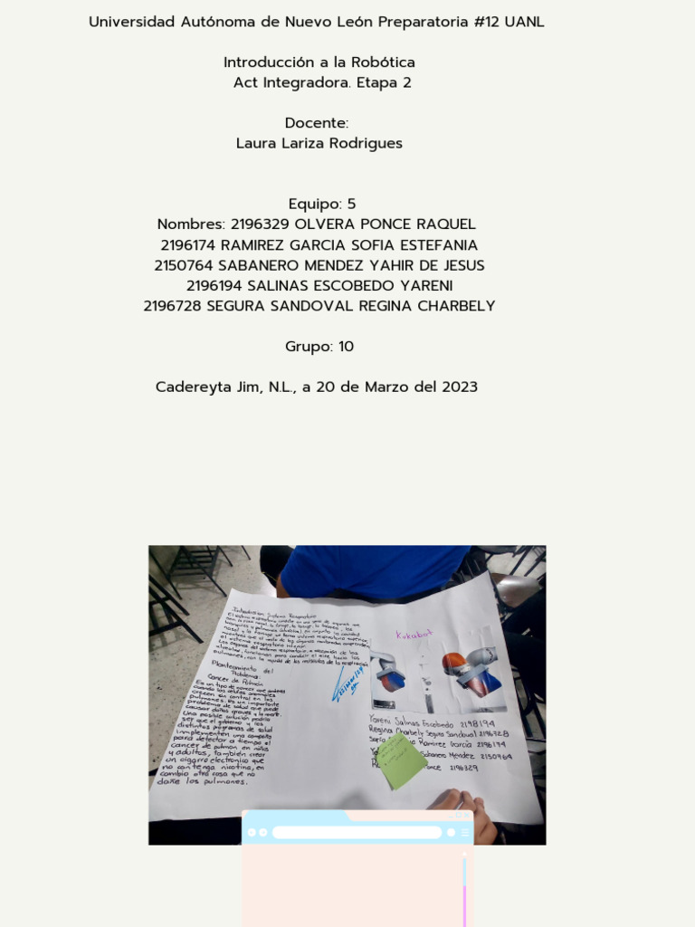 Act - Integradora INTROB Etapa2 | PDF | Sistema respiratorio | Pulmón