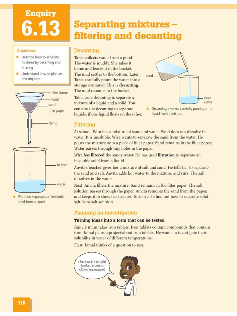 4 - Filtering and Decanting (Notes) | PDF | Filtration | Water