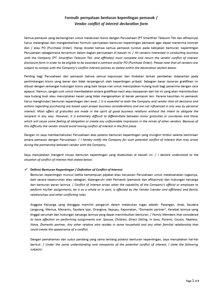 Vendor Conflict of Interest SF v5 | PDF