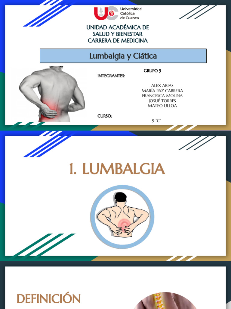Lumbalgia y Ciática: Diagnóstico y Tratamiento | PDF | Dolor lumbar ...