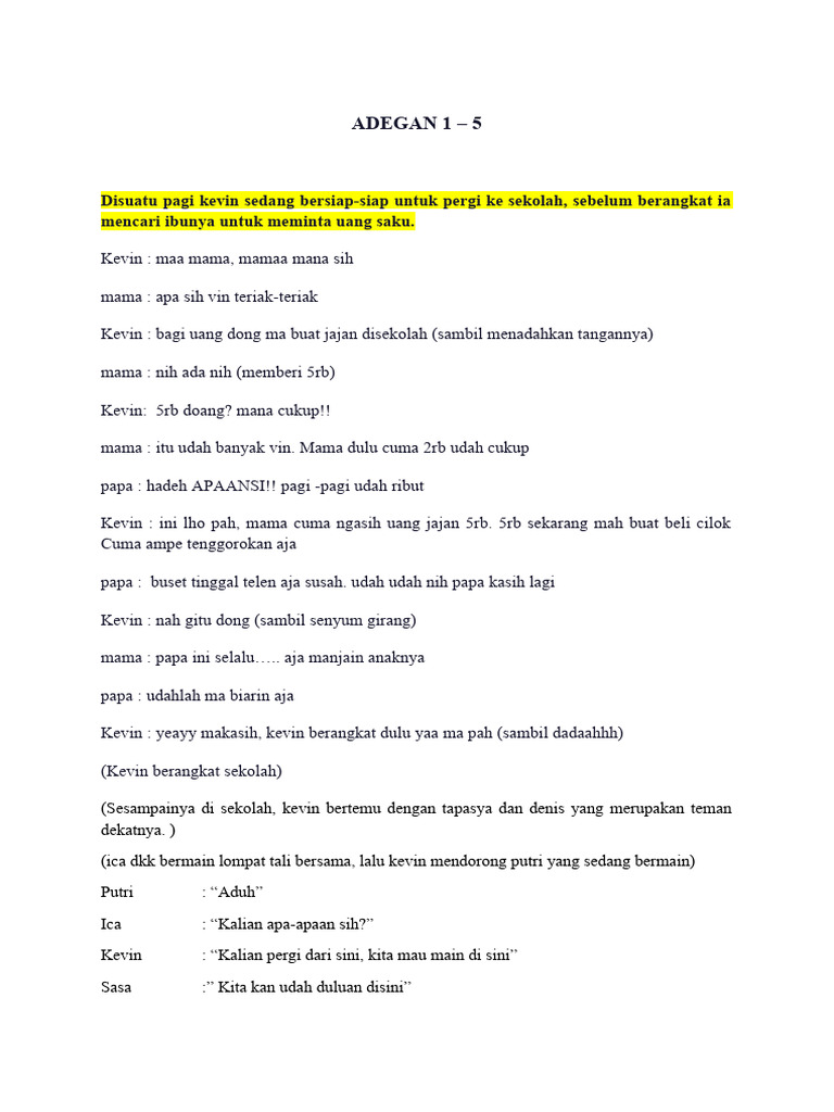 Adegan Drama Tema Guru | PDF