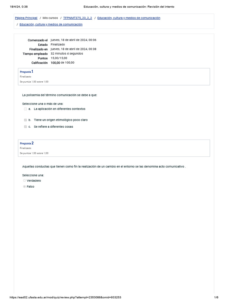 Educación, Cultura y Medios de Comunicación - Revisión Del Intento Mio ...