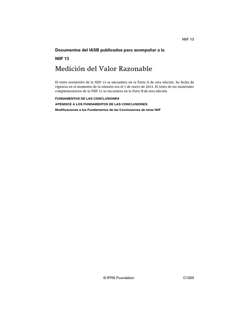 Niif 13 Medicion Del Valor Razonable | PDF | normas internacionales de ...