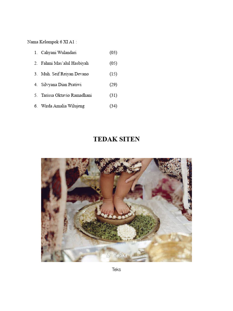 Tedak Siten Kelompok 6 Xi-A1 | PDF