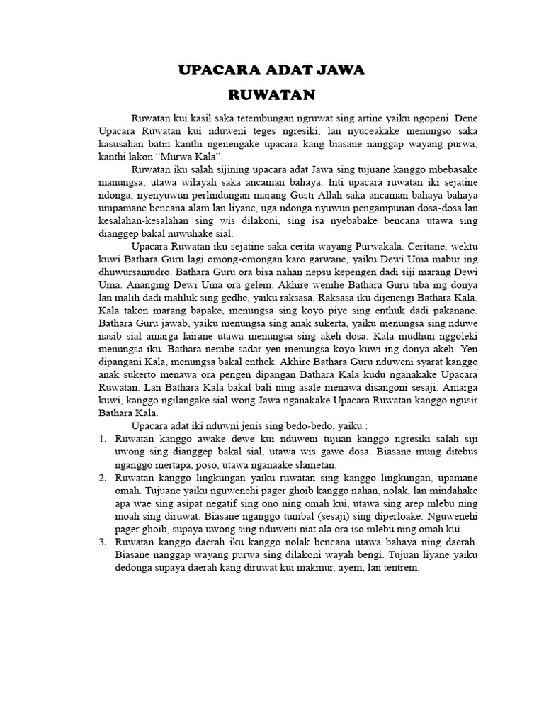Artikel Upacara Adat Jawa | PDF