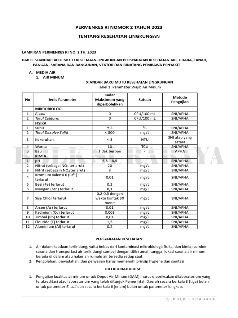 Lampiran Permenkes Ri Nomor 2 Tahun 2023 | PDF