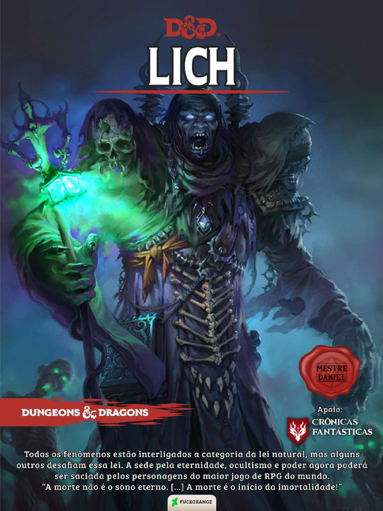 CDP LICH D&D 5e VERSÃO 1.5 Homebrew | PDF | Morte | Morto-vivo