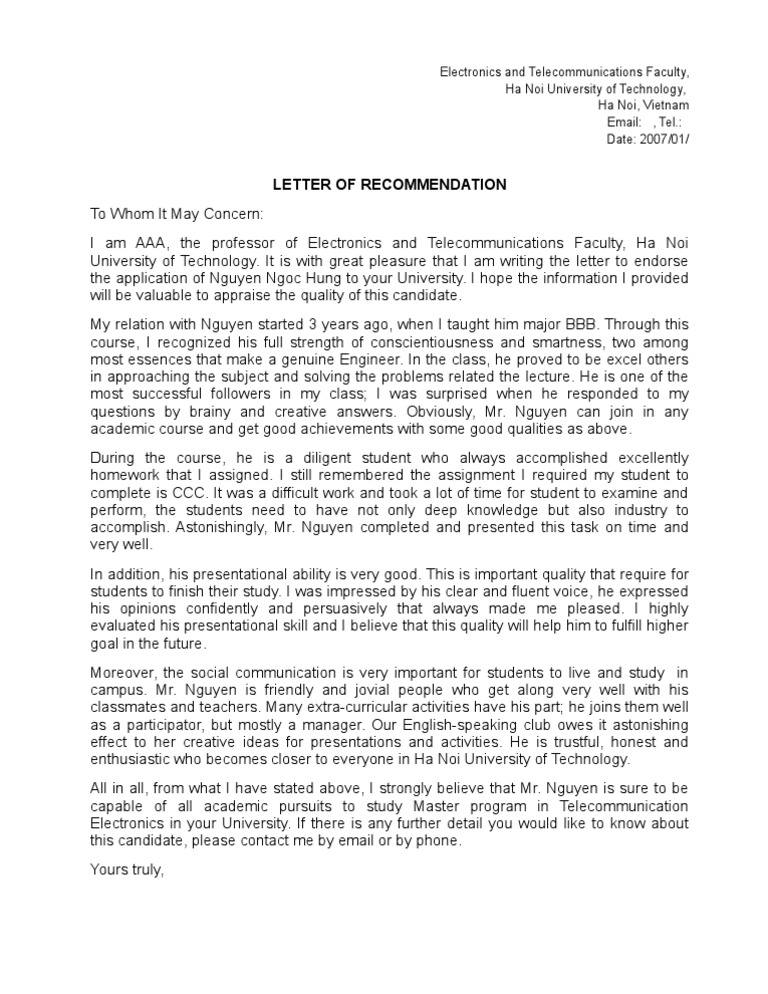 LOR Professor | PDF | Homework | Change