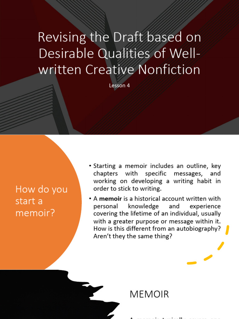 CNF Q4 Lesson 4 Revise The Draft | PDF | Creative Nonfiction ...