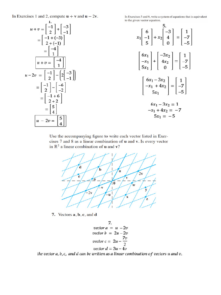 Linear Algebra Section 1-3 | PDF