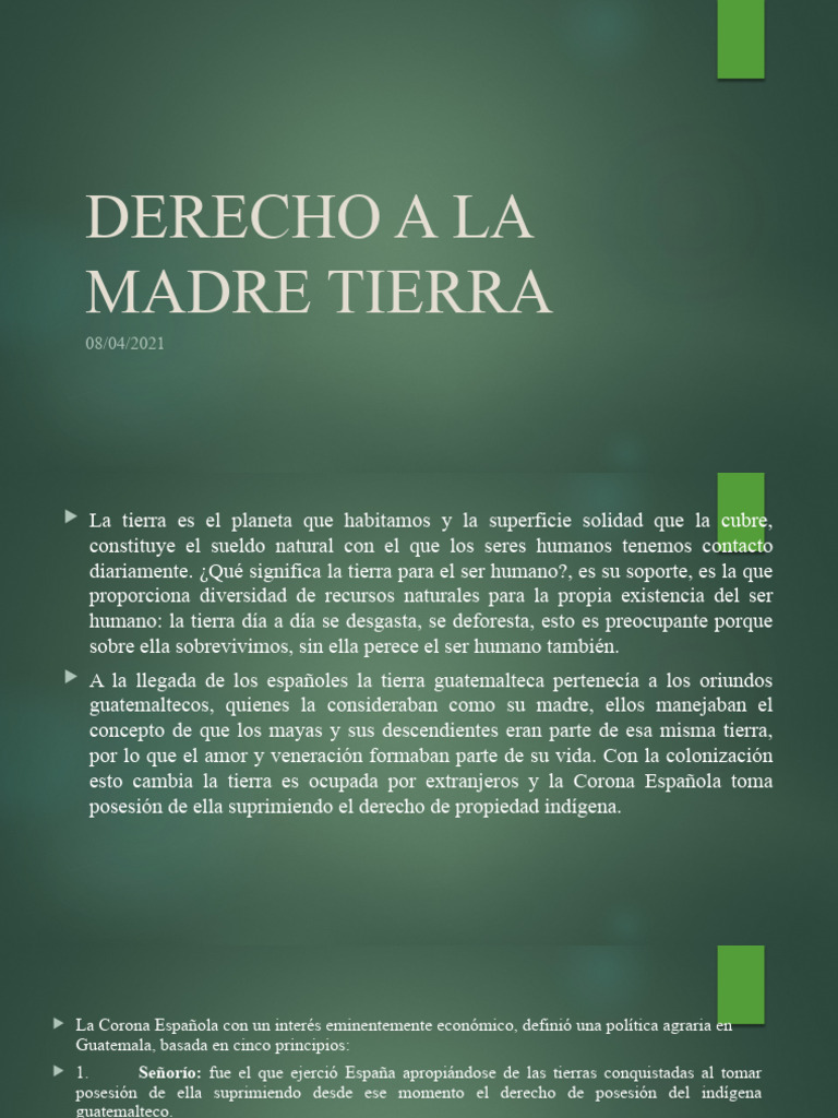 Derecho A La Madre Tierra | PDF | Guatemala | Propiedad