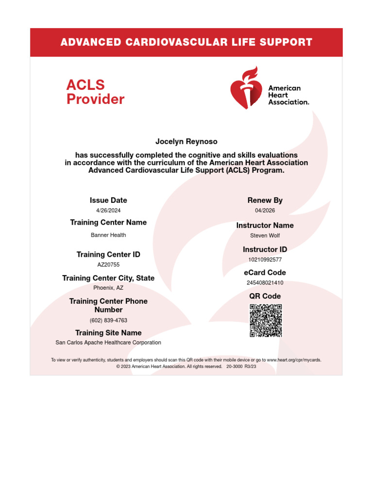 Acls Card | PDF