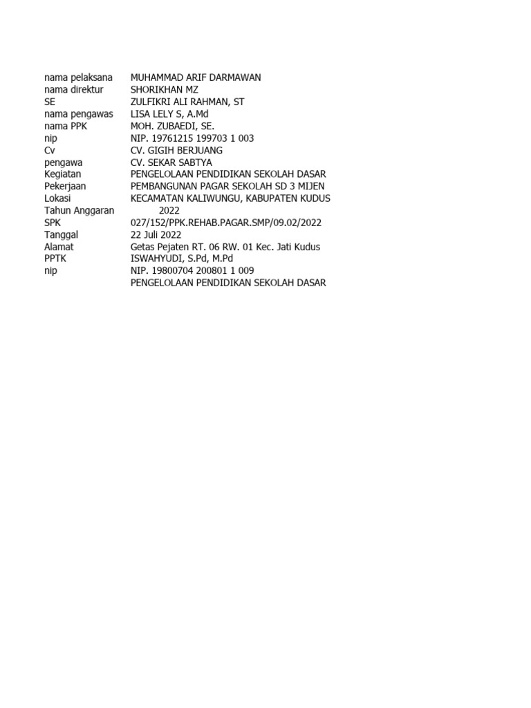 Laporan SD 3 Mijen | PDF