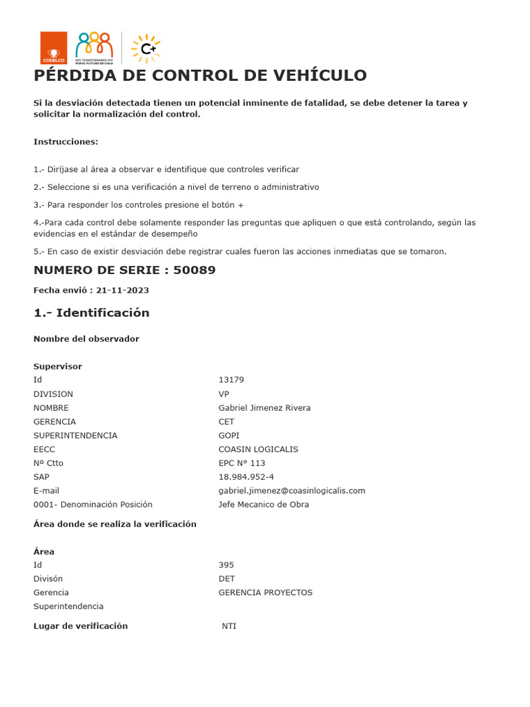 Pérdida de Control de Vehículo N°50089 | PDF | Software | Informática