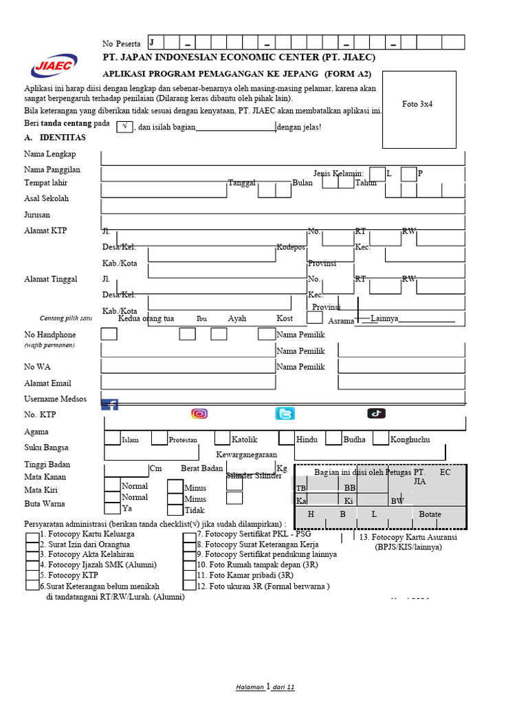 Form Aplikasi A2 2024 2 | PDF