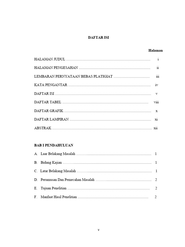02 Daftar Isi 03 Table Dan Grafik PKP | PDF