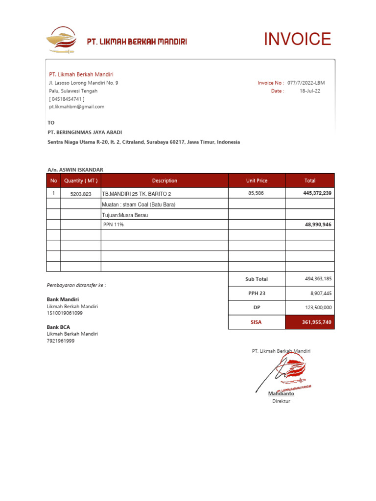 Contoh Invoice | PDF