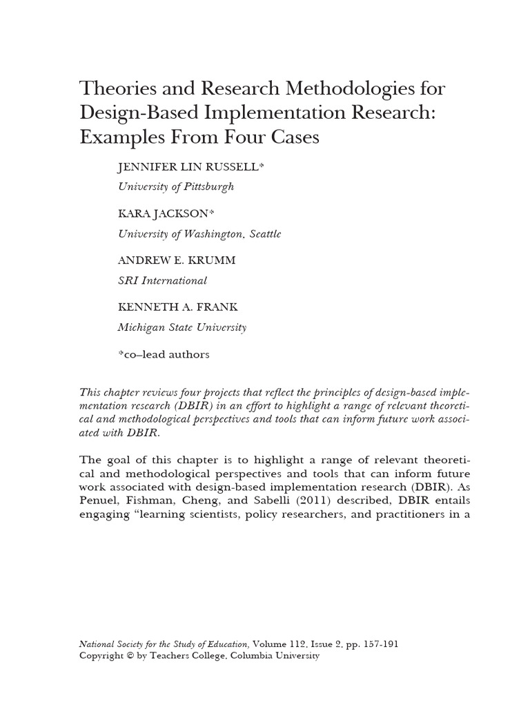 NSSE 2013 Russell Jackson Krumm Frank | PDF | Methodology | Theory