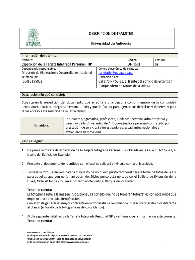 Di TR 01 | PDF | Documento de identidad