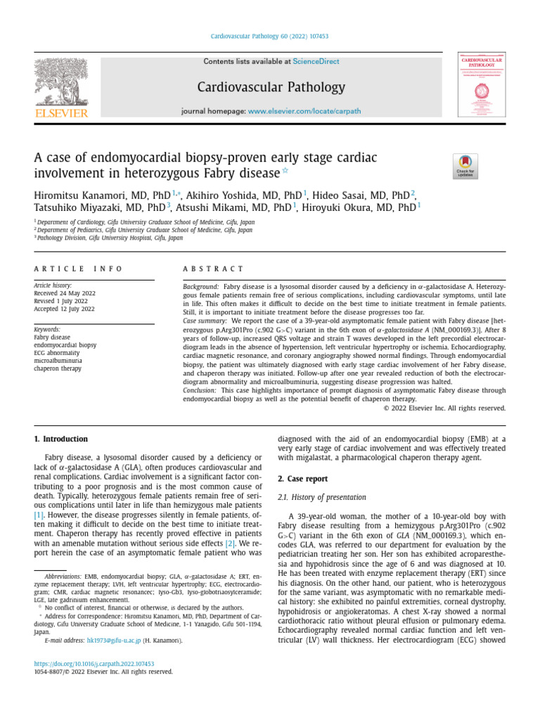 A Case of Endomyocardial Biopsy-Proven Early Stage Cardiac Involvement ...