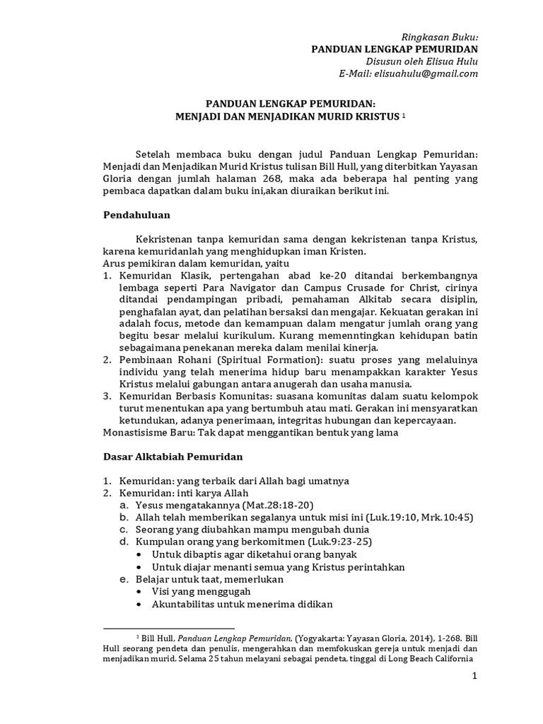 Ringkasan Buku Panduan Lengkap Pemuridan | PDF | Agama & Spiritualitas