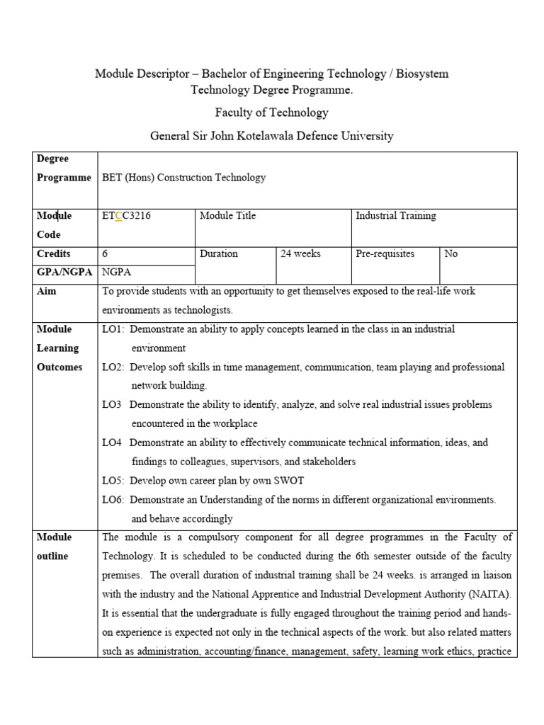 Module Descriptor CST | Download Free PDF | Engineering