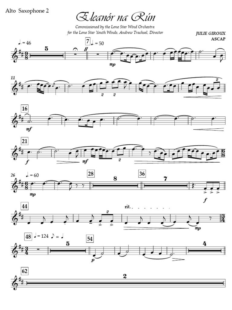 15 - Alto Saxophone 2 - Eleanór Na Rún - Alto Saxophone 2 | PDF ...