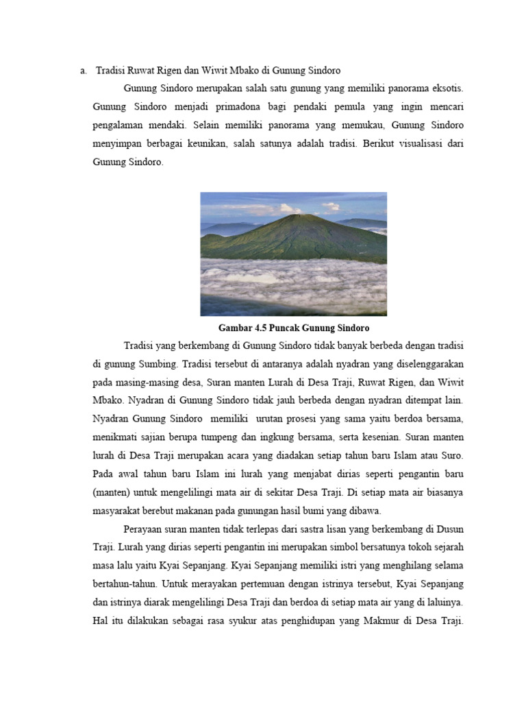 Tradisi Ruwat Rigen Dan Wiwit Mbako Di Gunung Sindoro | PDF | Griya & Taman