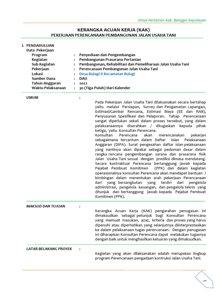 Kak Jalan Tani | PDF