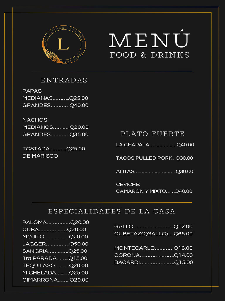 Menú La Parada | PDF