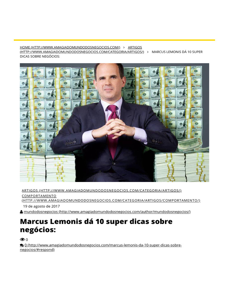 Dicas de Marcus Lemonis para Negócios | PDF | Dinheiro | Empreendedorismo