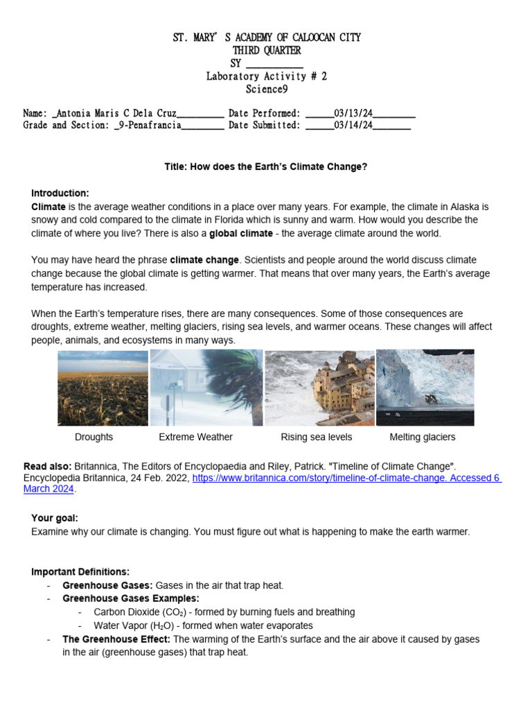 Understanding Earth's Climate Change | PDF | Greenhouse Effect ...