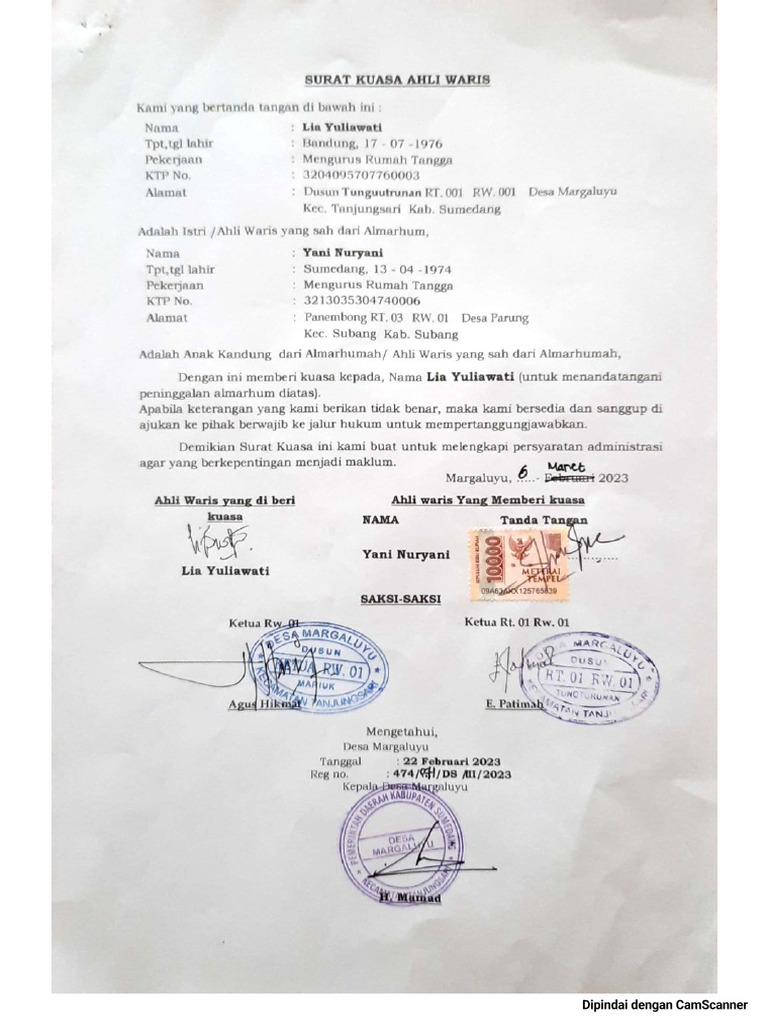 Surat Kuasa Ahli Waris | PDF