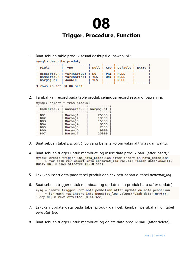 08 - Implementasi Trigger - Procedure - Function | PDF