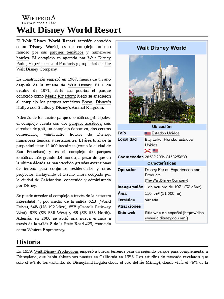 Walt Disney World Resort | Descargar gratis PDF | El mundo de Walt ...