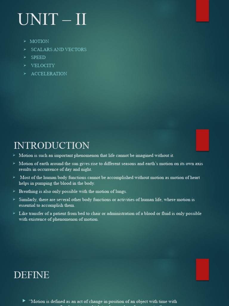 Unit Ii Boiphysics | PDF | Velocity | Acceleration