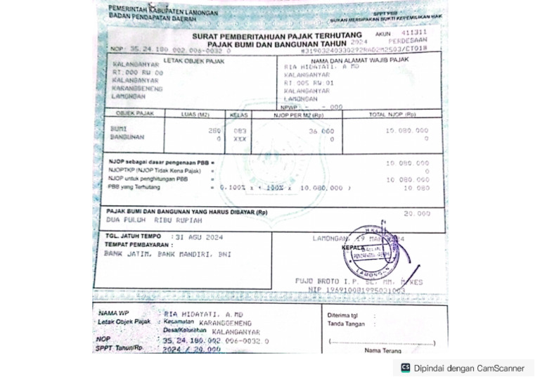 SPPT Kalanganyar | PDF