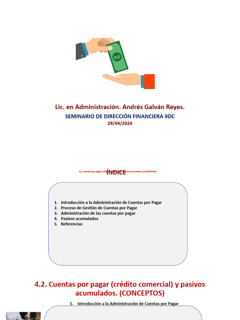 4.2. Cuentas Por Pagar (Crédito Comercial) y Pasivos Acumulados. (CONCEPTOS) | PDF | Cuentas por ...