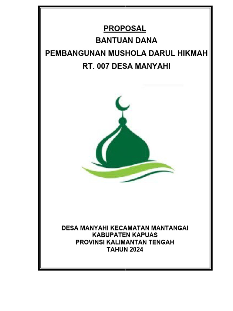 Proposal Mushola Darul Hikmah RT 007 | PDF