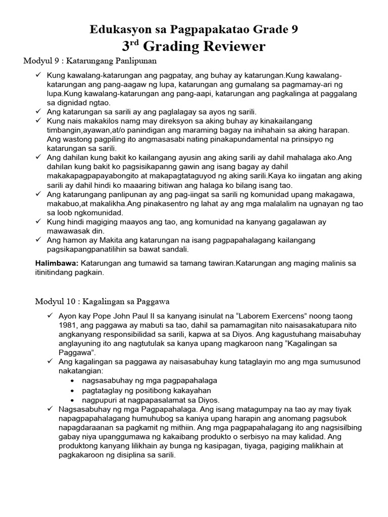 3rd Grading Reviewer | PDF